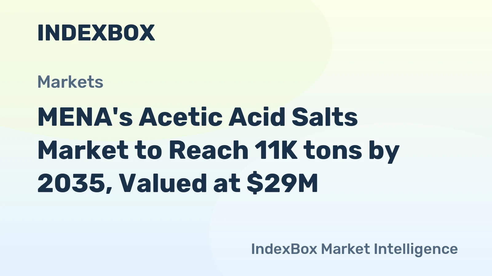 MENA's Acetic Acid Salts Market to Reach 11K tons by 2035, Valued at $29M