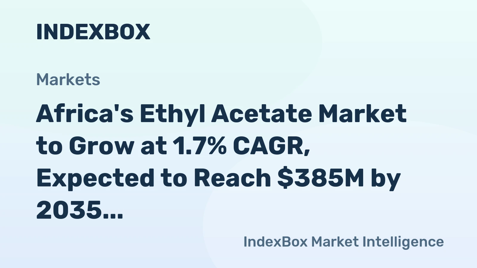 Africa's Ethyl Acetate Market to Grow at 1.7% CAGR, Expected to Reach $385M by 2035