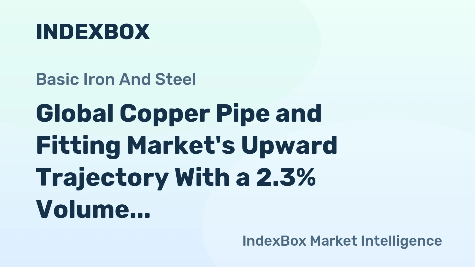 Global Copper Pipe and Fitting Market's Upward Trajectory With a 2.3% Volume CAGR Through 2035