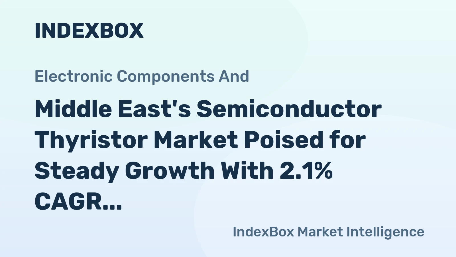Middle East's Semiconductor Thyristor Market Poised for Steady Growth With 2.1% CAGR Through 2035