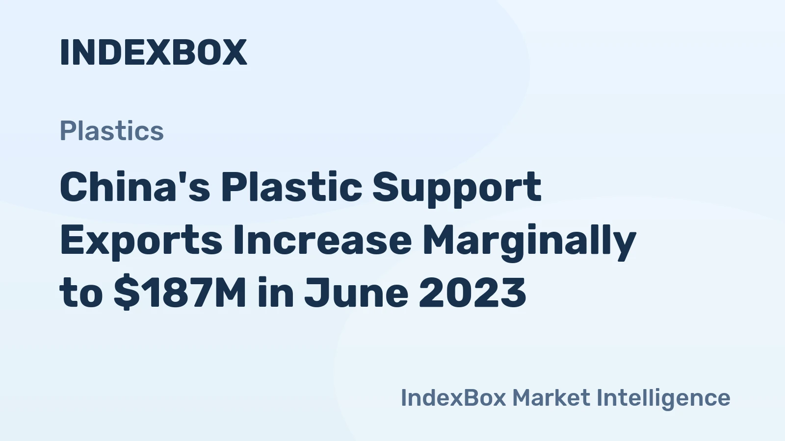 China's Plastic Support Exports Increase Marginally to $187M in June 2023