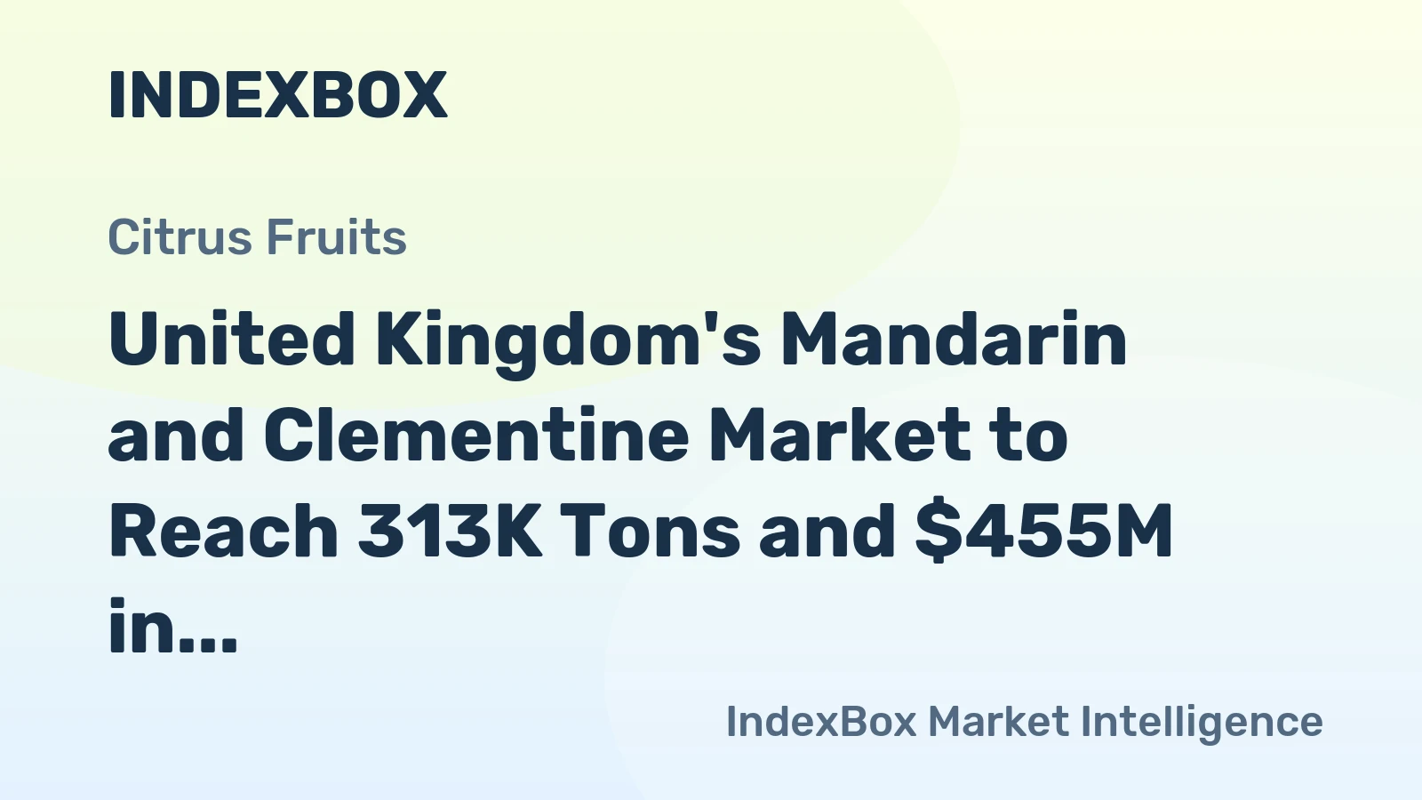United Kingdom's Mandarin and Clementine Market to Reach 313K Tons and $455M in Value