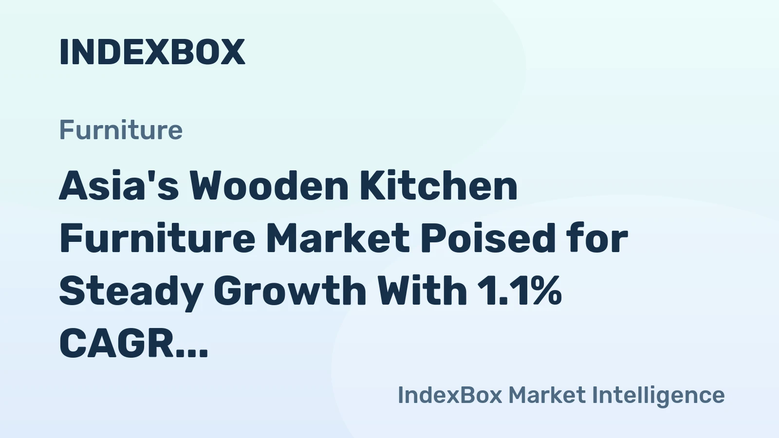 Asia's Wooden Kitchen Furniture Market Poised for Steady Growth With 1.1% CAGR in Value
