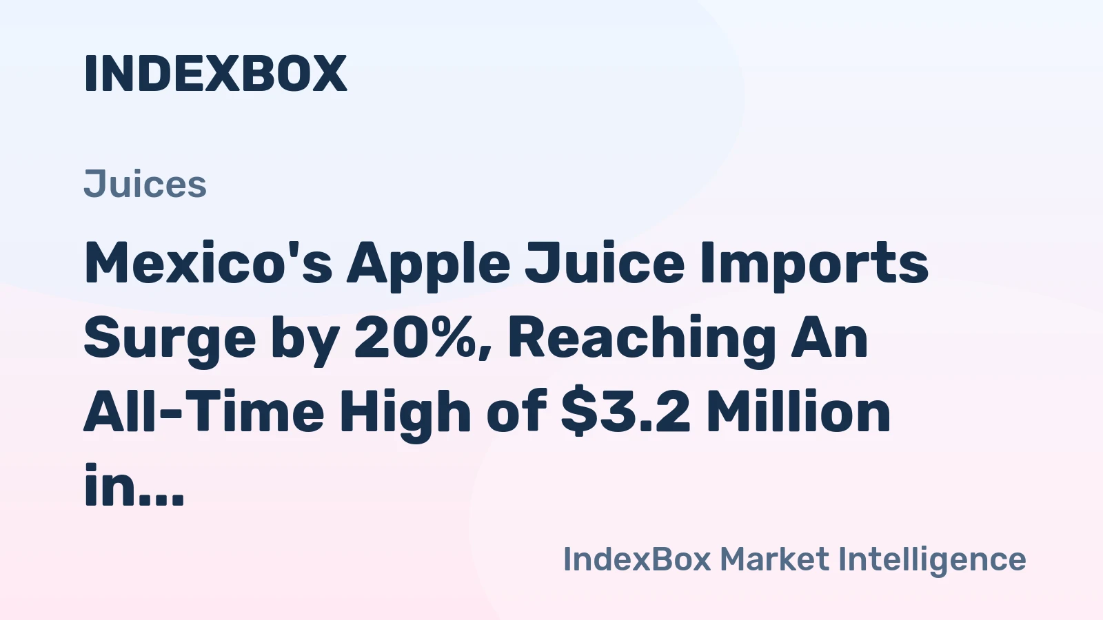 Mexico's Apple Juice Imports Surge by 20%, Reaching An All-Time High of $3.2 Million in 2024