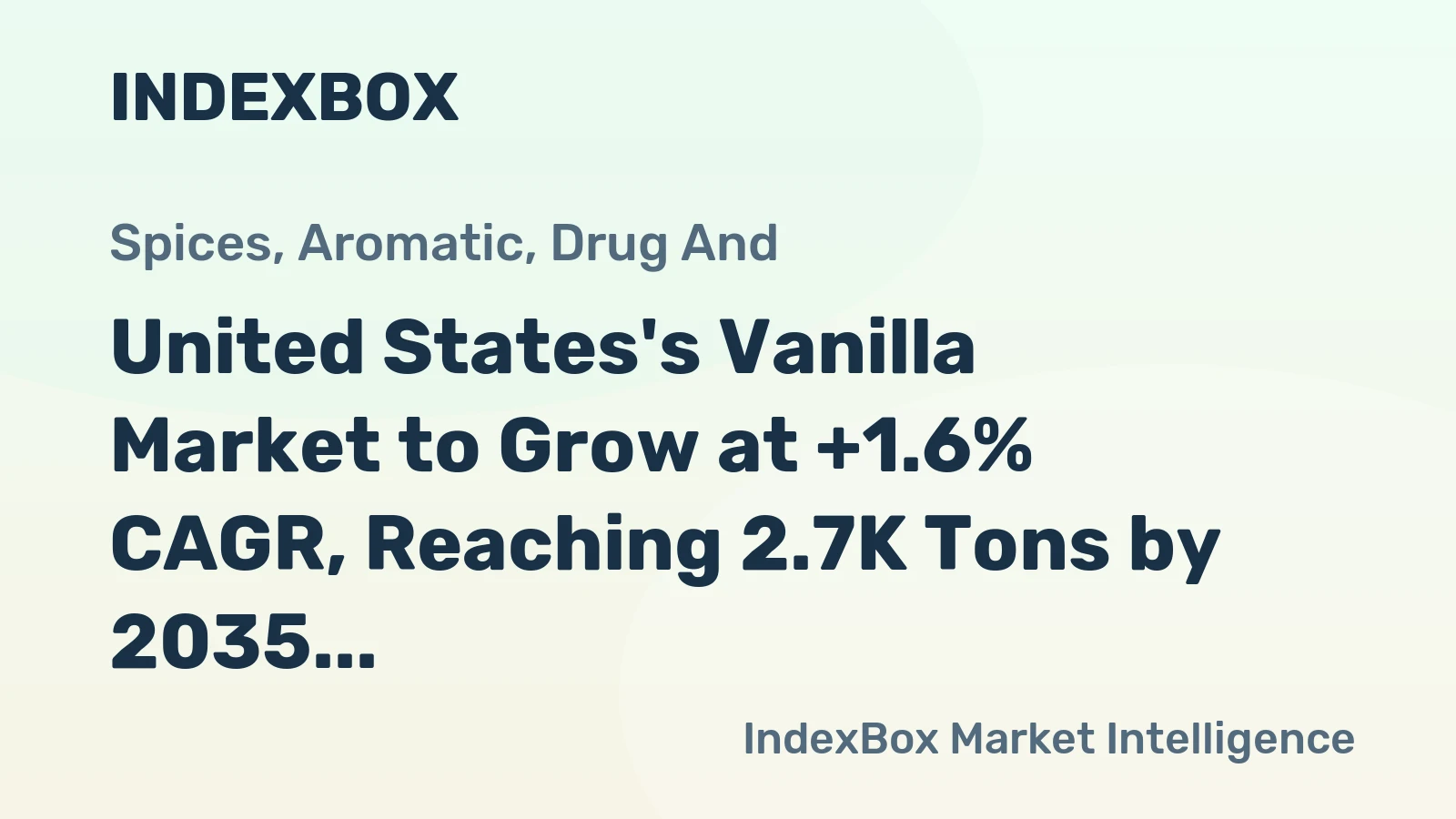 United States's Vanilla Market to Grow at +1.6% CAGR, Reaching 2.7K Tons by 2035