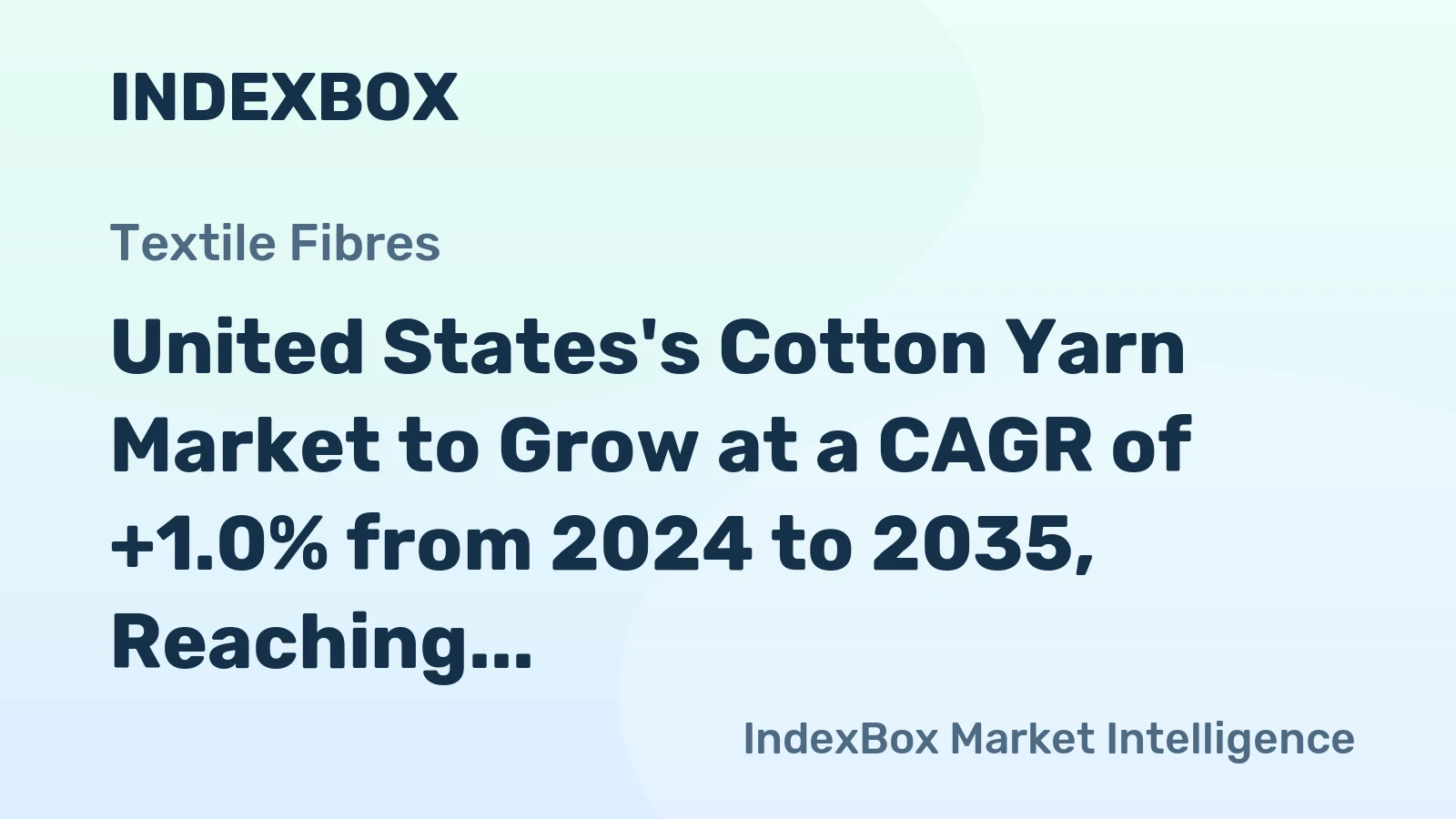 United States's Cotton Yarn Market to Grow at a CAGR of +1.0% from 2024 to 2035, Reaching $1.5B by 2035