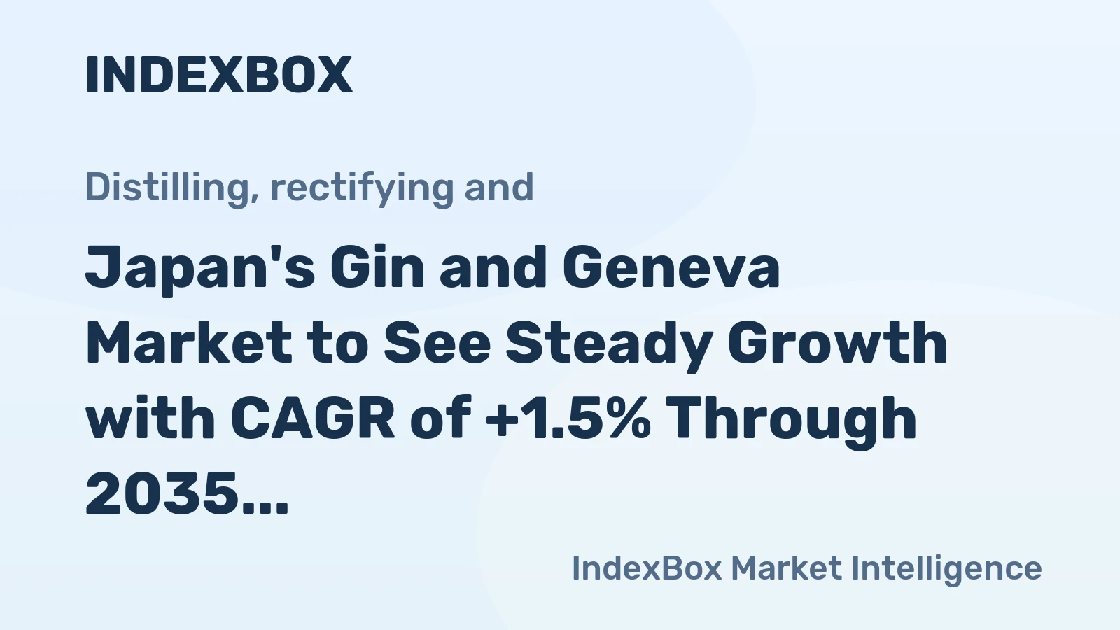 Japan's Gin and Geneva Market to See Steady Growth with CAGR of +1.5% Through 2035