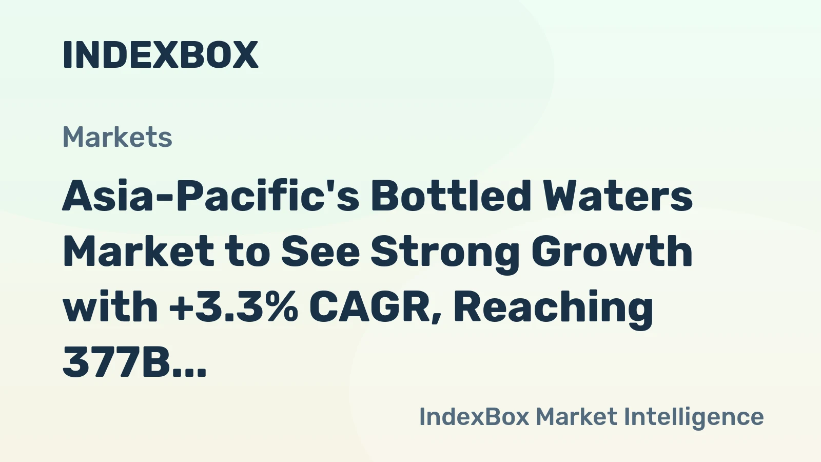 Asia-Pacific's Bottled Waters Market to See Strong Growth with +3.3% CAGR, Reaching 377B Litres by 2035