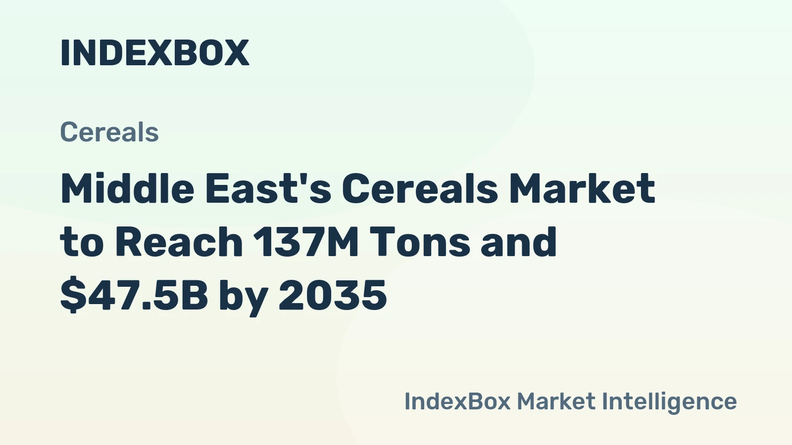 Middle East's Cereals Market to Reach 137M Tons and $47.5B by 2035