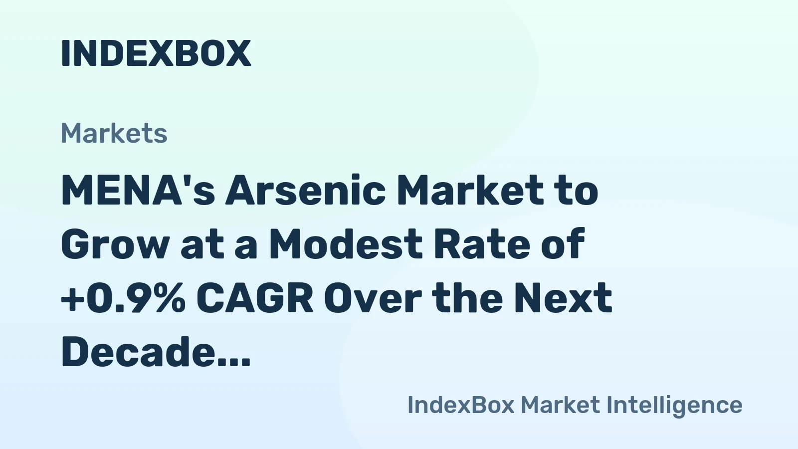 MENA's Arsenic Market to Grow at a Modest Rate of +0.9% CAGR Over the Next Decade