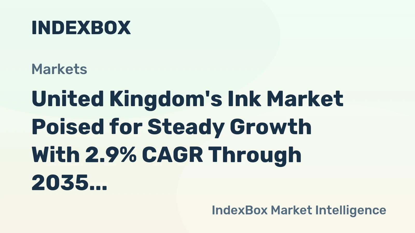United Kingdom's Ink Market Poised for Steady Growth With 2.9% CAGR Through 2035