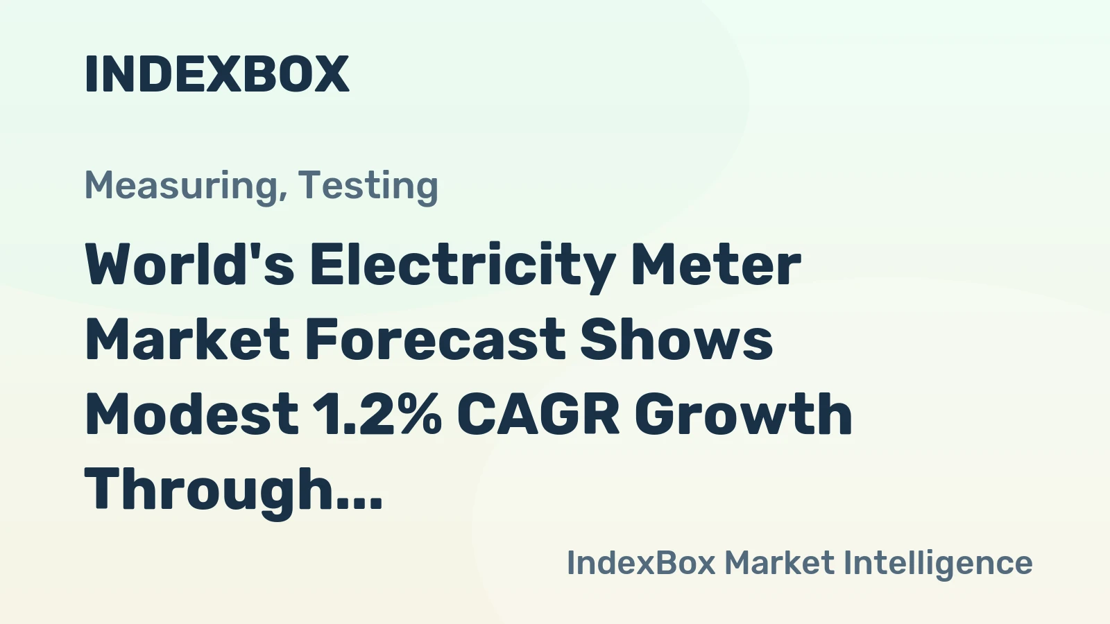 World's Electricity Meter Market Forecast Shows Modest 1.2% CAGR Growth Through 2035