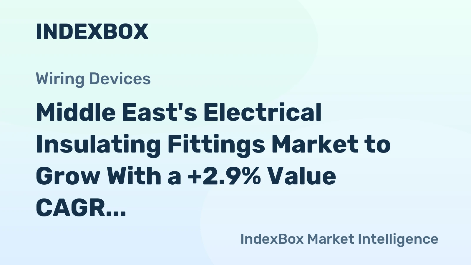 Middle East's Electrical Insulating Fittings Market to Grow With a +2.9% Value CAGR Through 2035