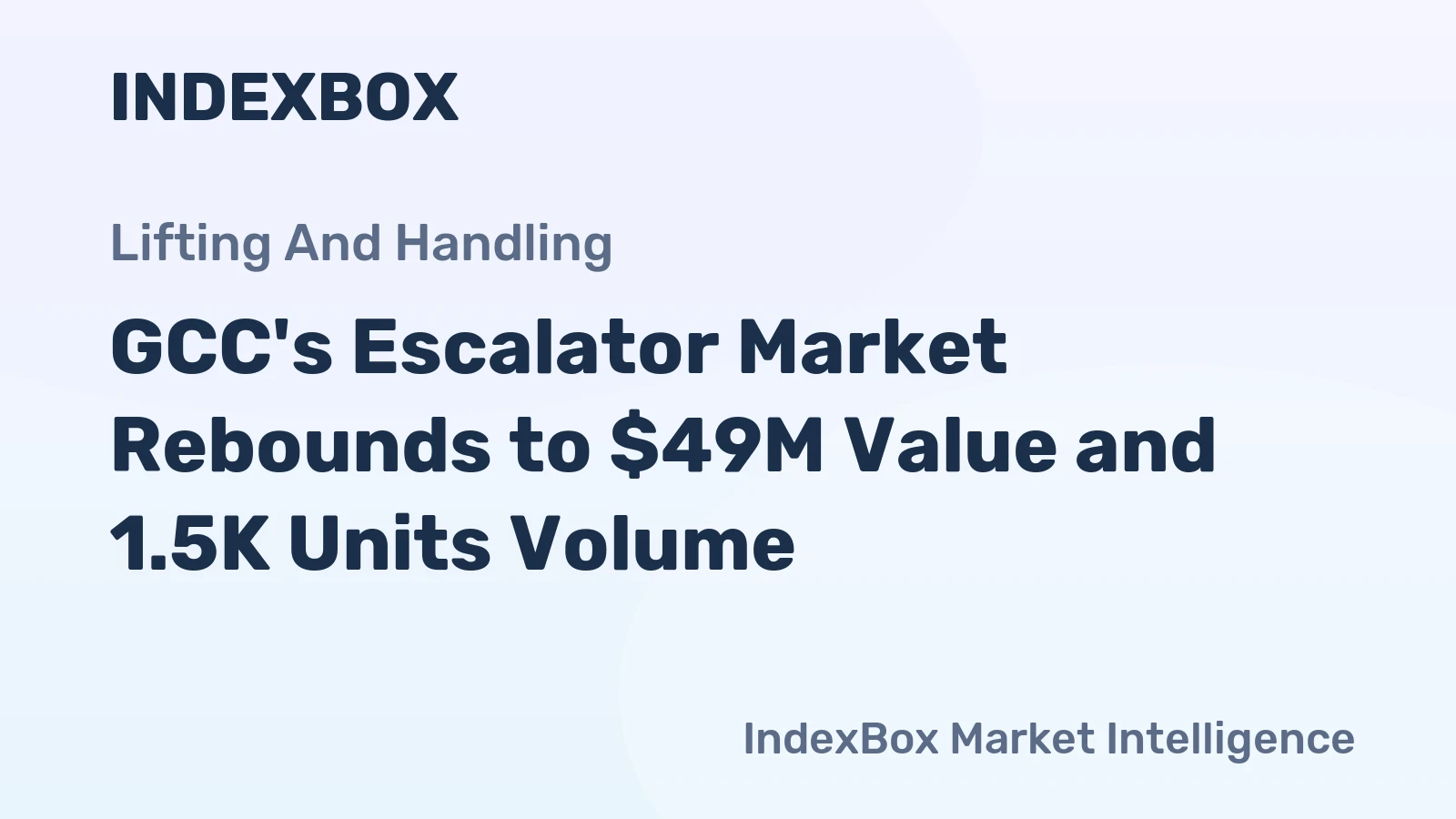 GCC's Escalator Market Rebounds to $49M Value and 1.5K Units Volume