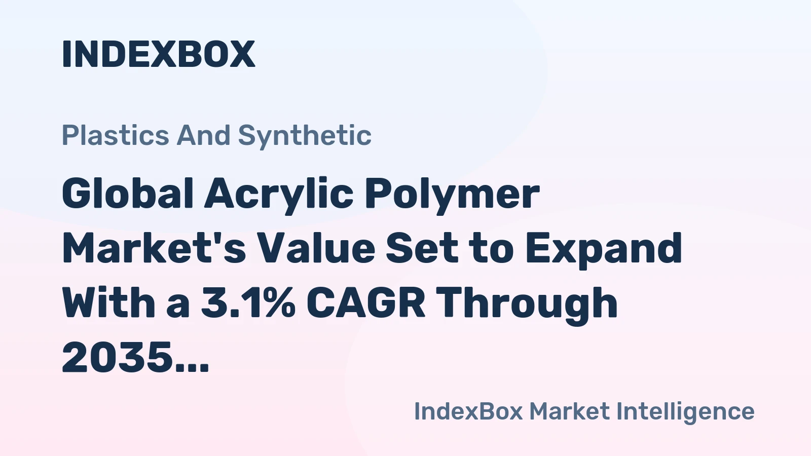 Global Acrylic Polymer Market's Value Set to Expand With a 3.1% CAGR Through 2035