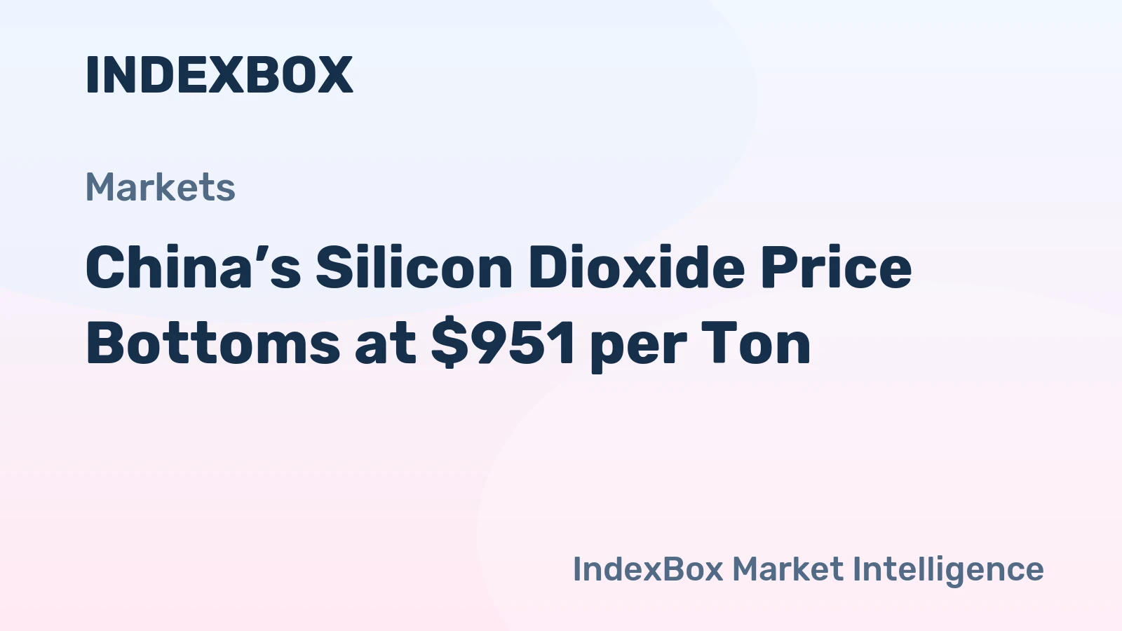 China’s Silicon Dioxide Price Bottoms at $951 per Ton