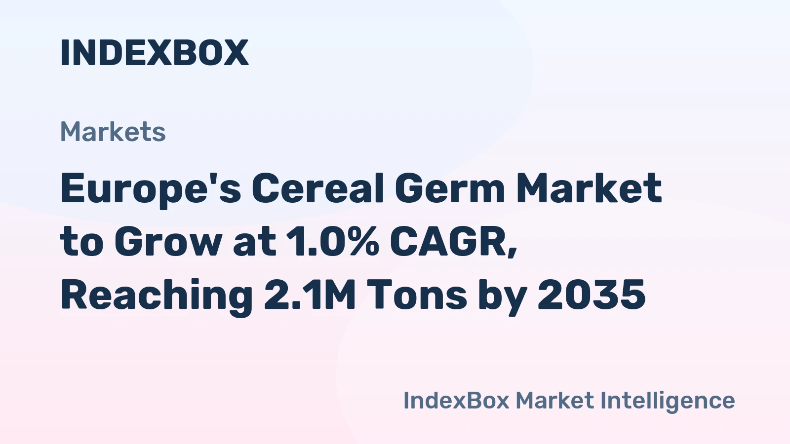Europe's Cereal Germ Market to Grow at 1.0% CAGR, Reaching 2.1M Tons by 2035