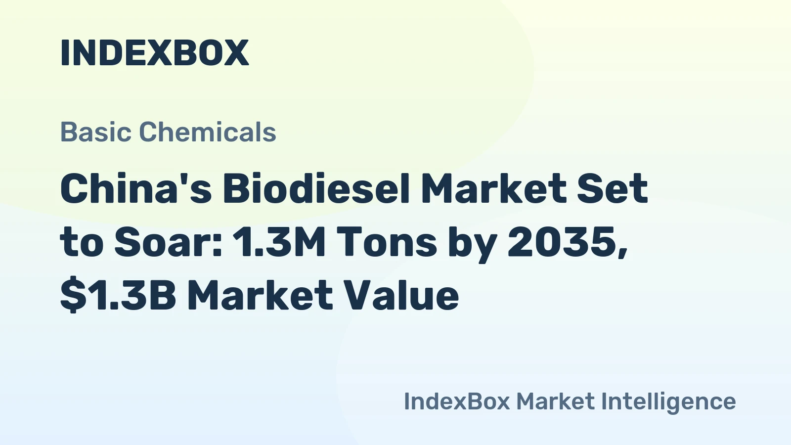 China's Biodiesel Market Set to Soar: 1.3M Tons by 2035, $1.3B Market Value