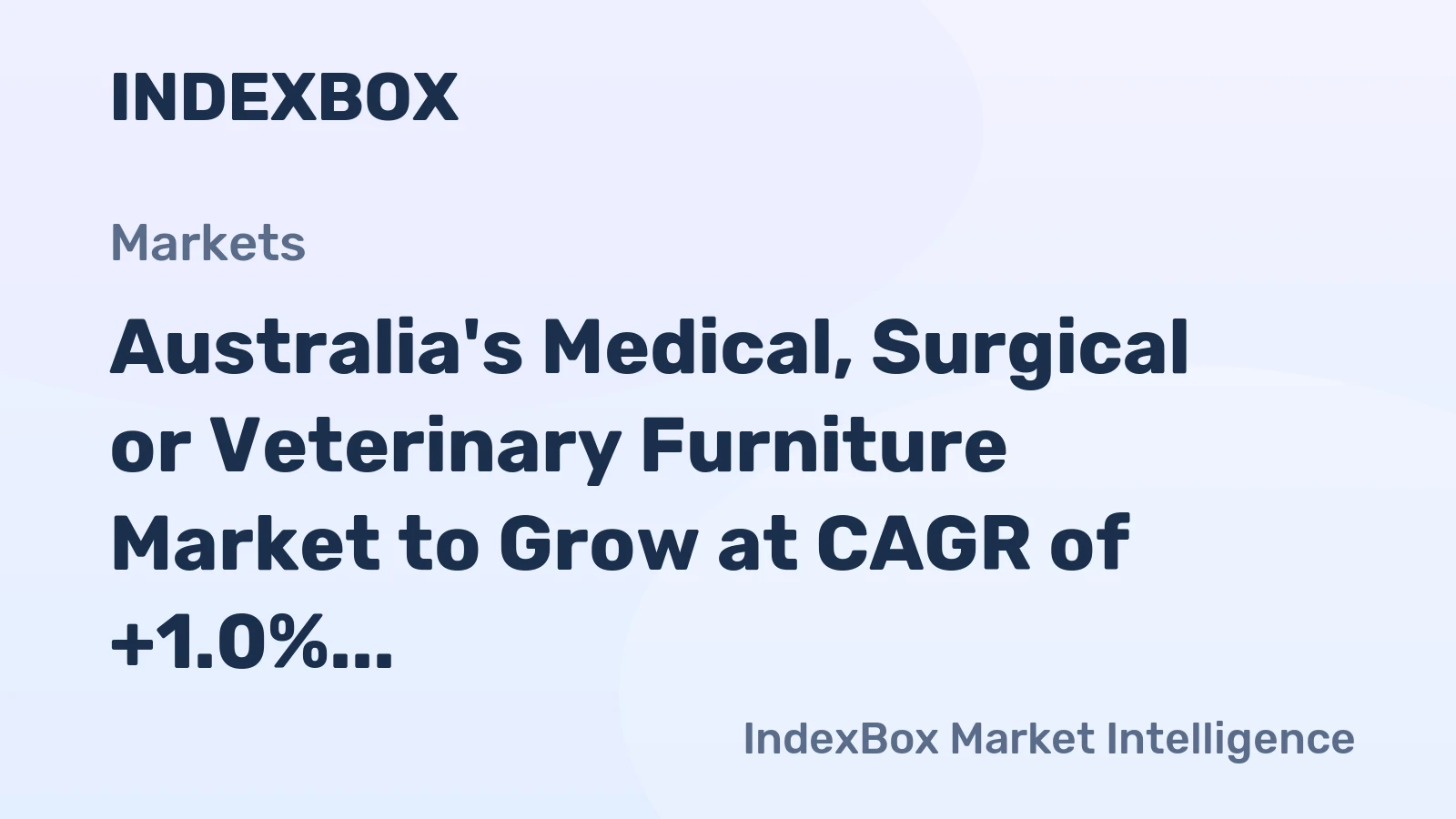 Australia's Medical, Surgical or Veterinary Furniture Market to Grow at CAGR of +1.0% with Expectations of 12M Units and $299M Value by 2035
