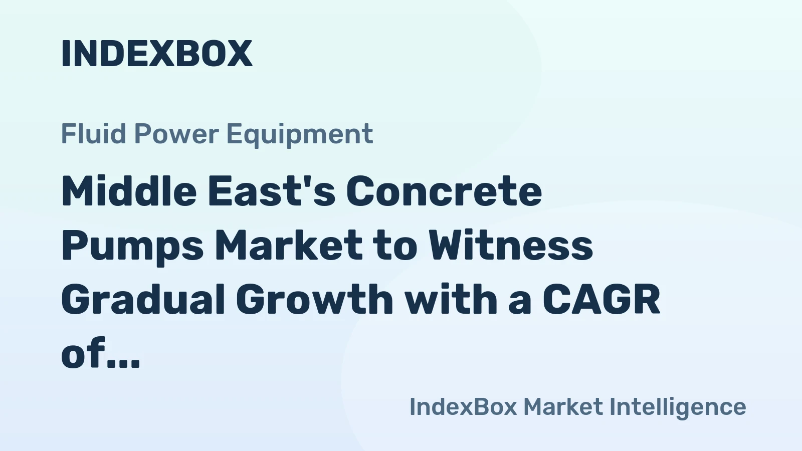 Middle East's Concrete Pumps Market to Witness Gradual Growth with a CAGR of +0.7% from 2024 to 2035