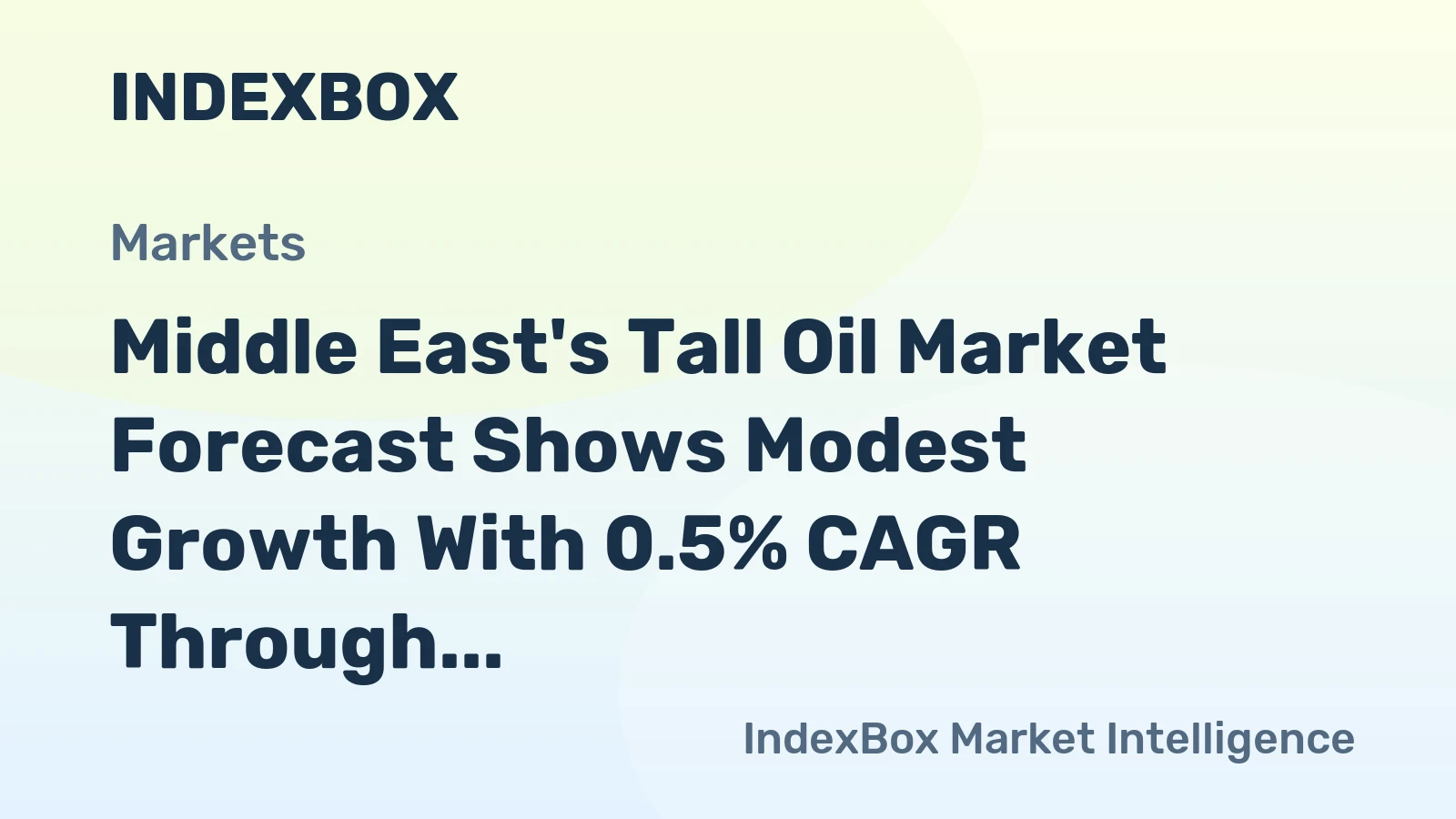 Middle East's Tall Oil Market Forecast Shows Modest Growth With 0.5% CAGR Through 2035