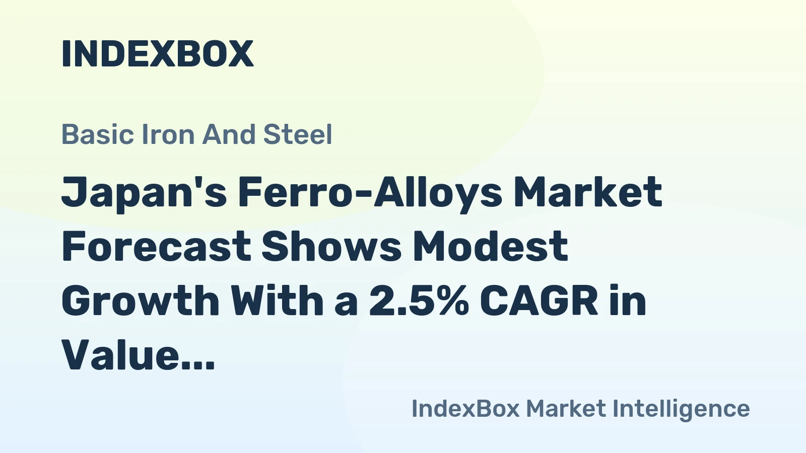 Japan's Ferro-Alloys Market Forecast Shows Modest Growth With a 2.5% CAGR in Value Through 2035