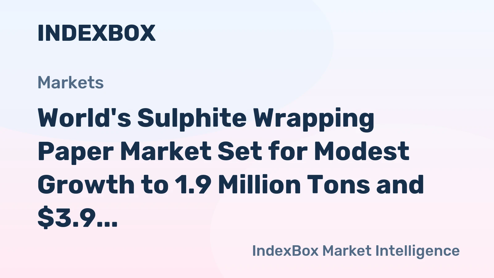 World's Sulphite Wrapping Paper Market Set for Modest Growth to 1.9 Million Tons and $3.9 Billion by 2035