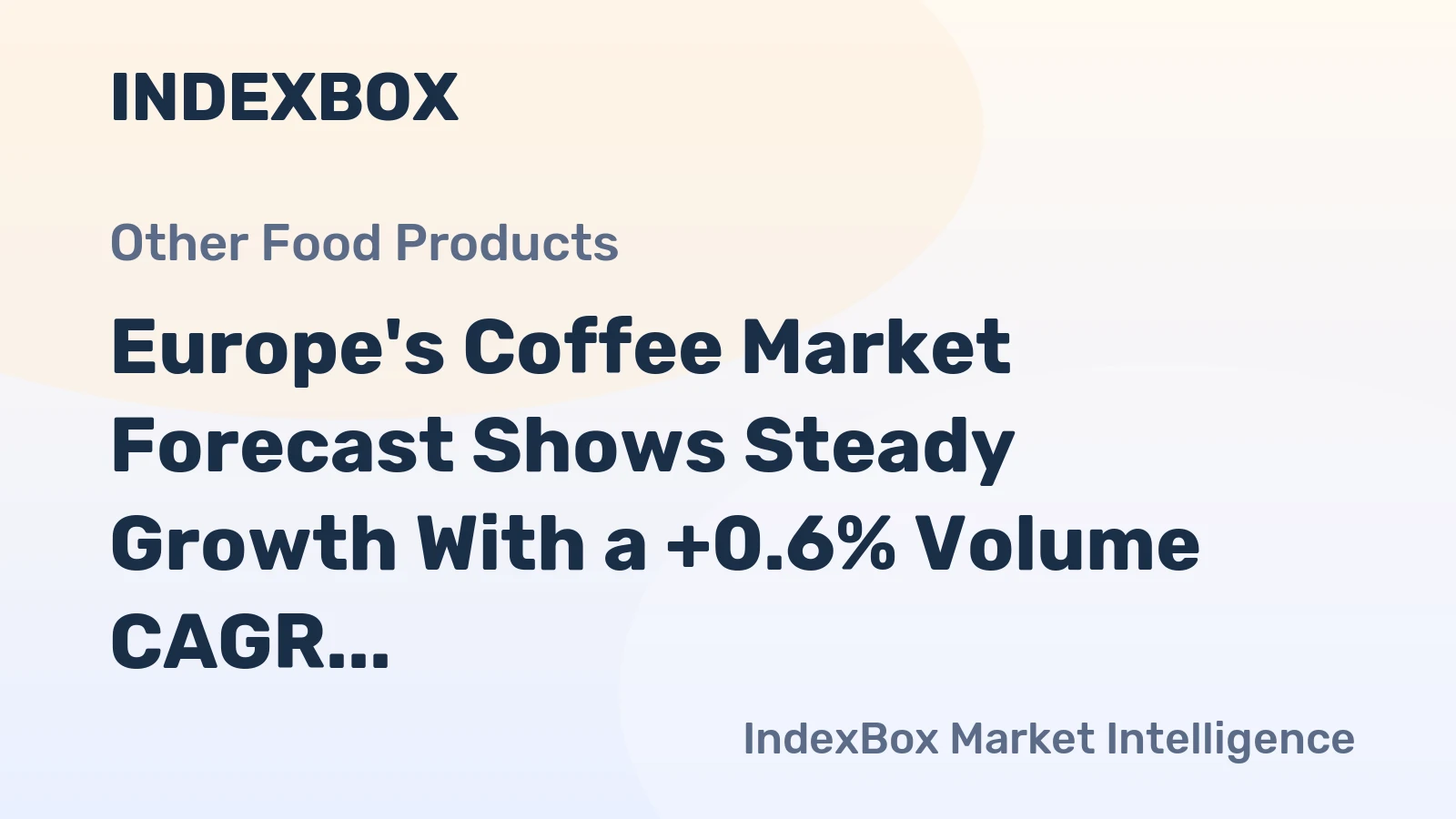 Europe's Coffee Market Forecast Shows Steady Growth With a +0.6% Volume CAGR Through 2035