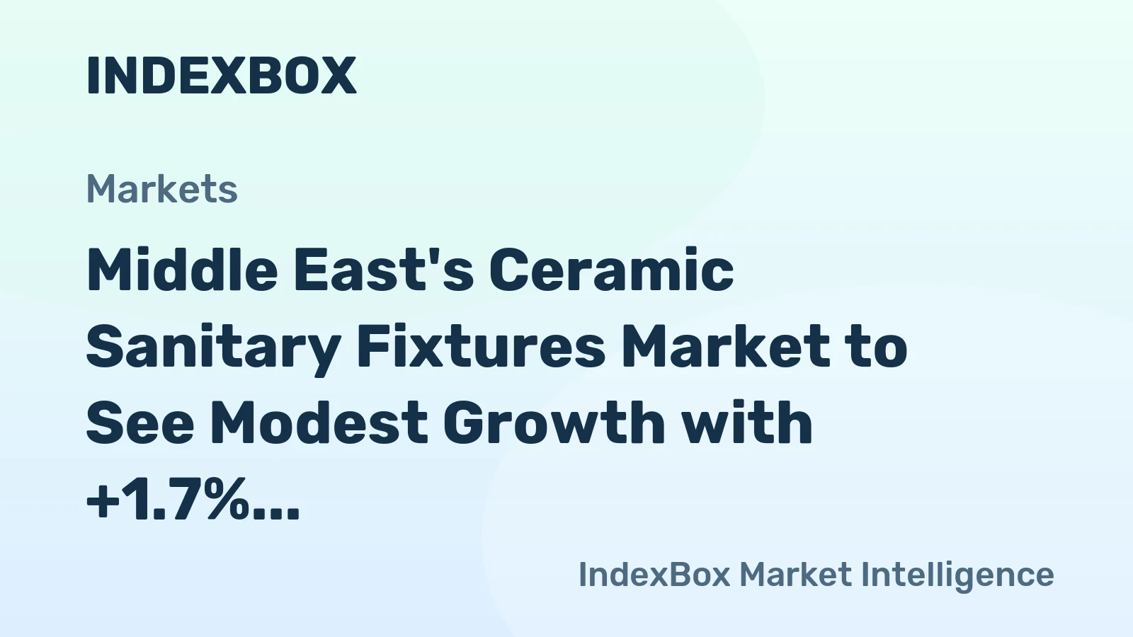 Middle East's Ceramic Sanitary Fixtures Market to See Modest Growth with +1.7% CAGR