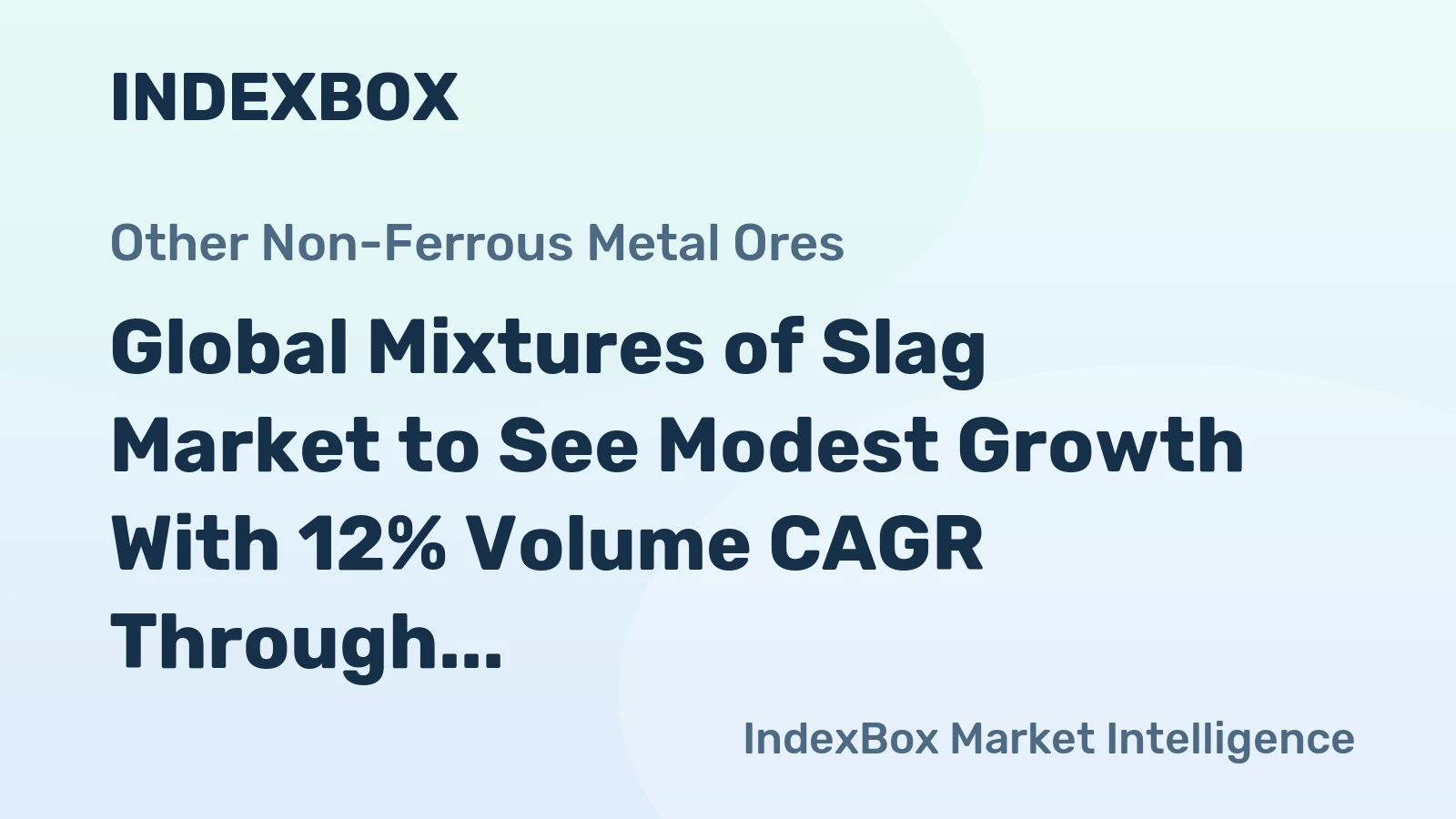 Global Mixtures of Slag Market to See Modest Growth With 12% Volume CAGR Through 2035