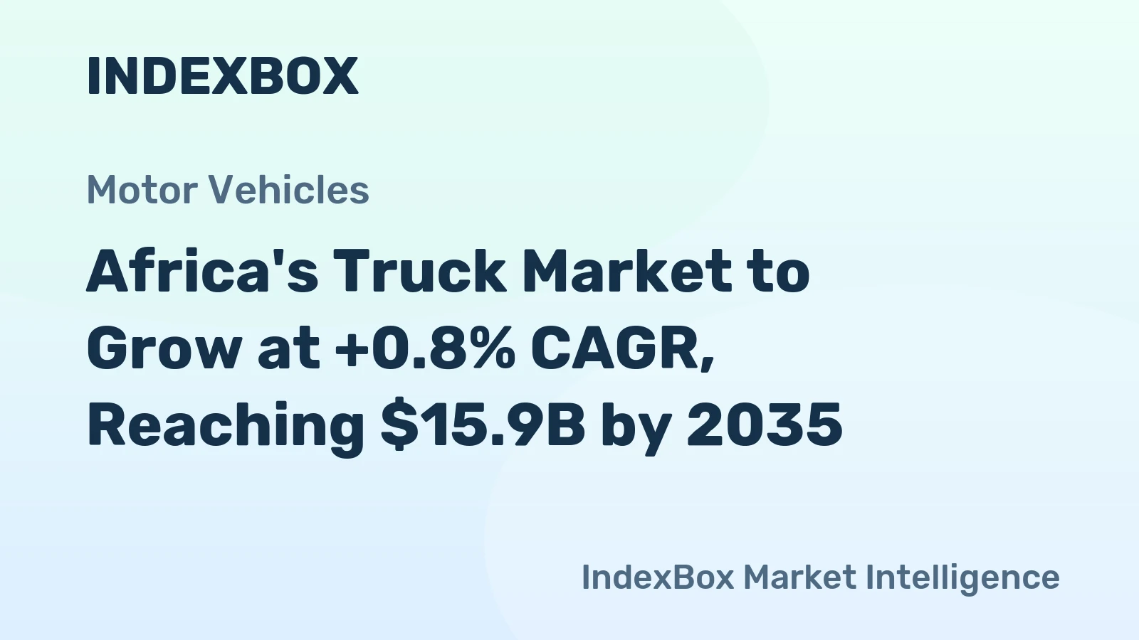 Africa's Truck Market to Grow at +0.8% CAGR, Reaching $15.9B by 2035