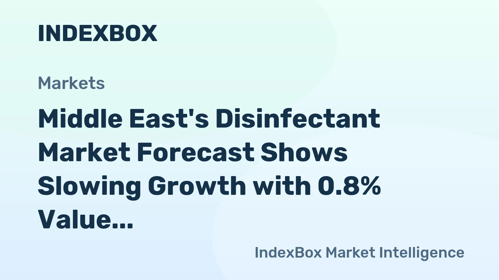 Middle East's Disinfectant Market Forecast Shows Slowing Growth with 0.8% Value CAGR