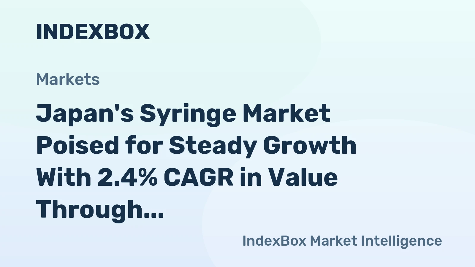 Japan's Syringe Market Poised for Steady Growth With 2.4% CAGR in Value Through 2035