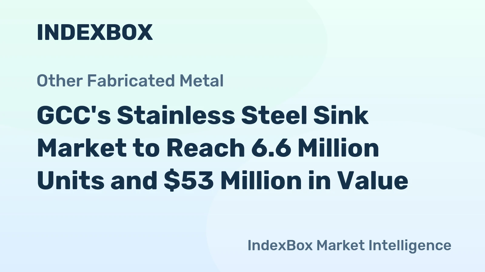 GCC's Stainless Steel Sink Market to Reach 6.6 Million Units and $53 Million in Value