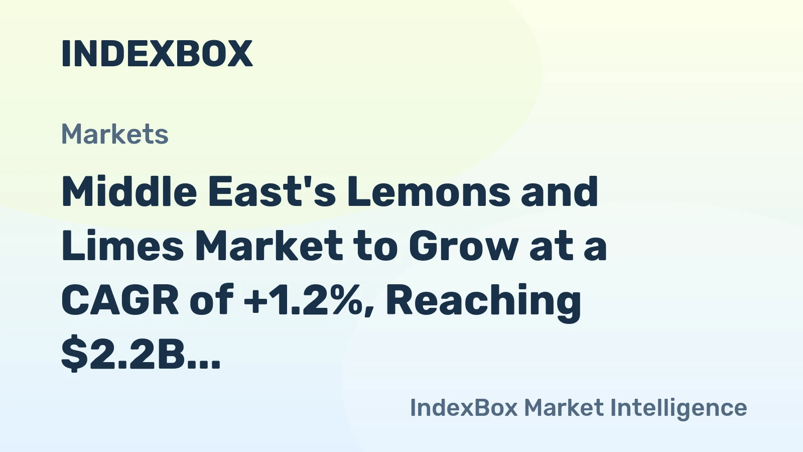 Middle East's Lemons and Limes Market to Grow at a CAGR of +1.2%, Reaching $2.2B by 2035