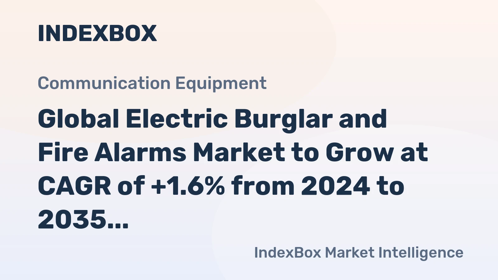 Global Electric Burglar and Fire Alarms Market to Grow at CAGR of +1.6% from 2024 to 2035, Reaching 1.2B Units
