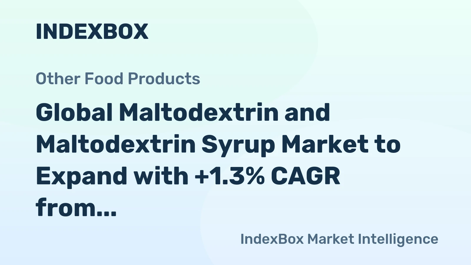 Global Maltodextrin and Maltodextrin Syrup Market to Expand with +1.3% CAGR from 2024 to 2035
