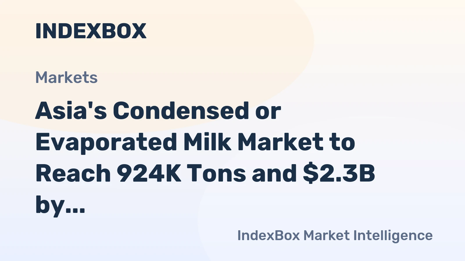 Asia's Condensed or Evaporated Milk Market to Reach 924K Tons and $2.3B by 2035, Driven by Rising Demand