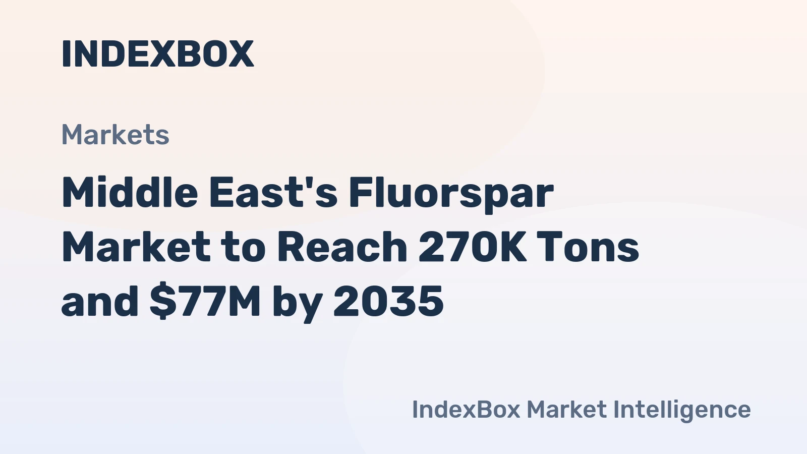 Middle East's Fluorspar Market to Reach 270K Tons and $77M by 2035