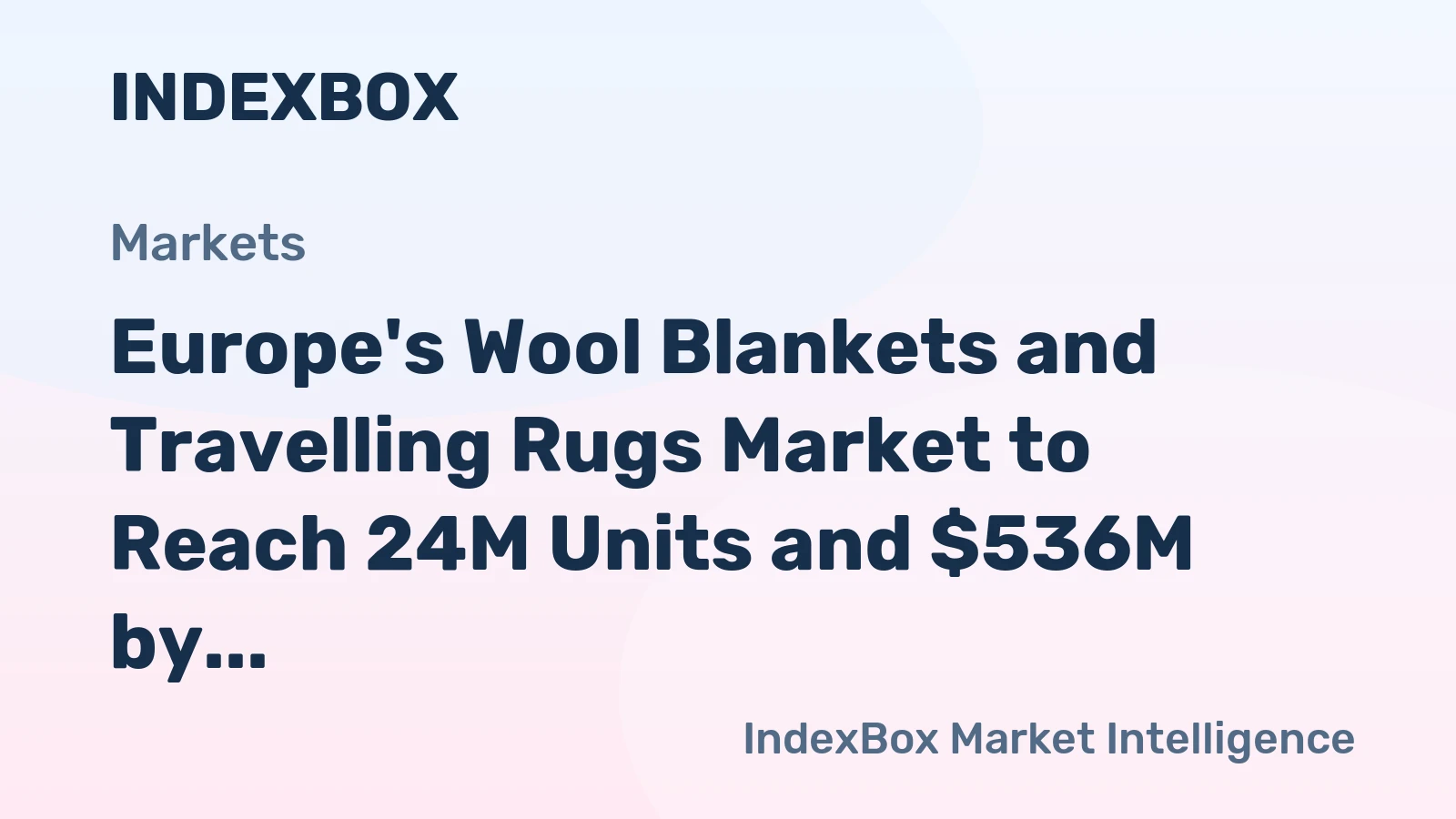 Europe's Wool Blankets and Travelling Rugs Market to Reach 24M Units and $536M by 2035
