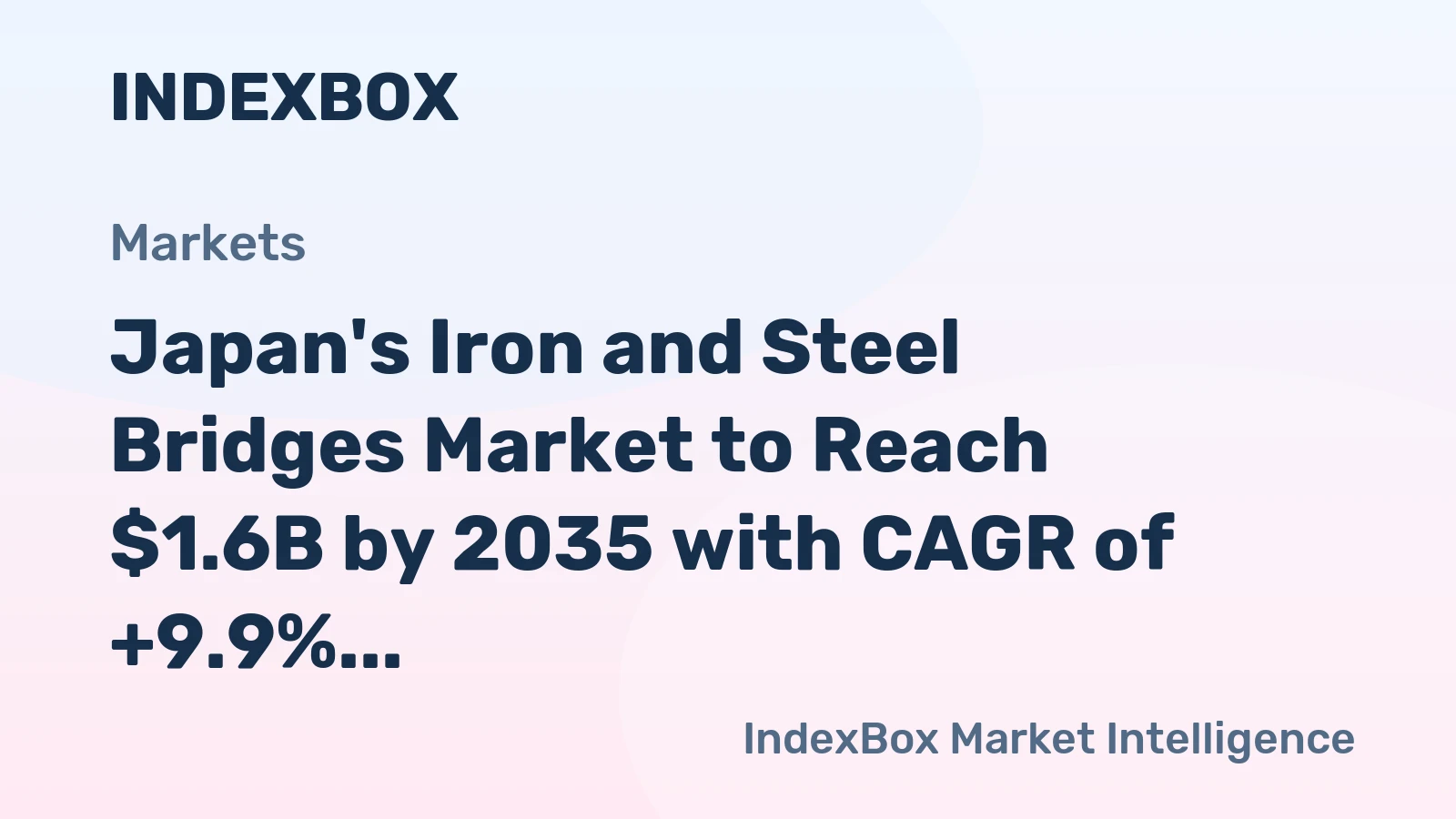 Japan's Iron and Steel Bridges Market to Reach $1.6B by 2035 with CAGR of +9.9%