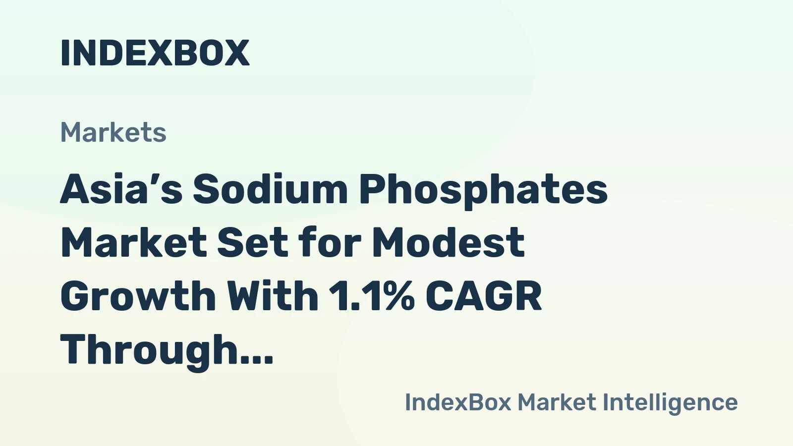 Asia’s Sodium Phosphates Market Set for Modest Growth With 1.1% CAGR Through 2035