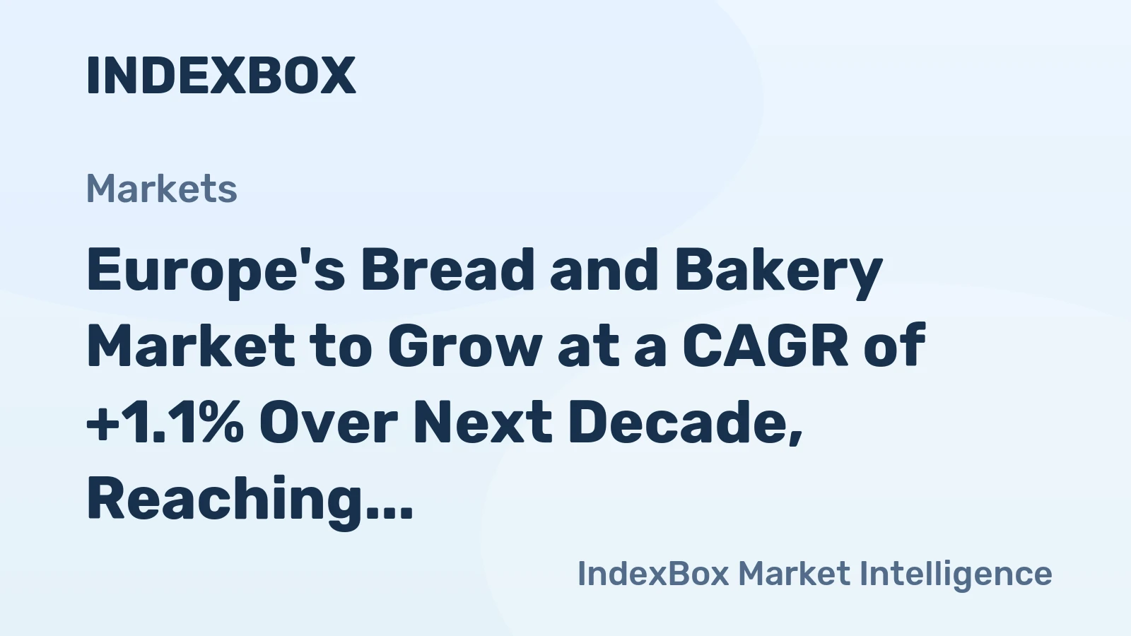 Europe's Bread and Bakery Market to Grow at a CAGR of +1.1% Over Next Decade, Reaching $194.2B by 2035