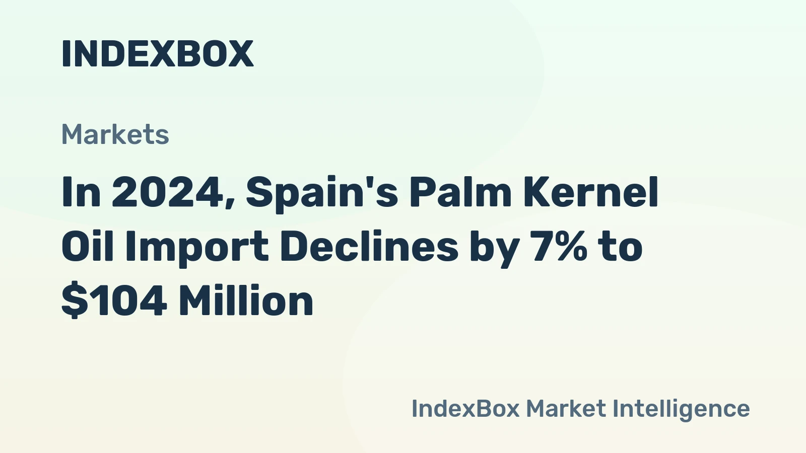 In 2024, Spain's Palm Kernel Oil Import Declines by 7% to $104 Million.