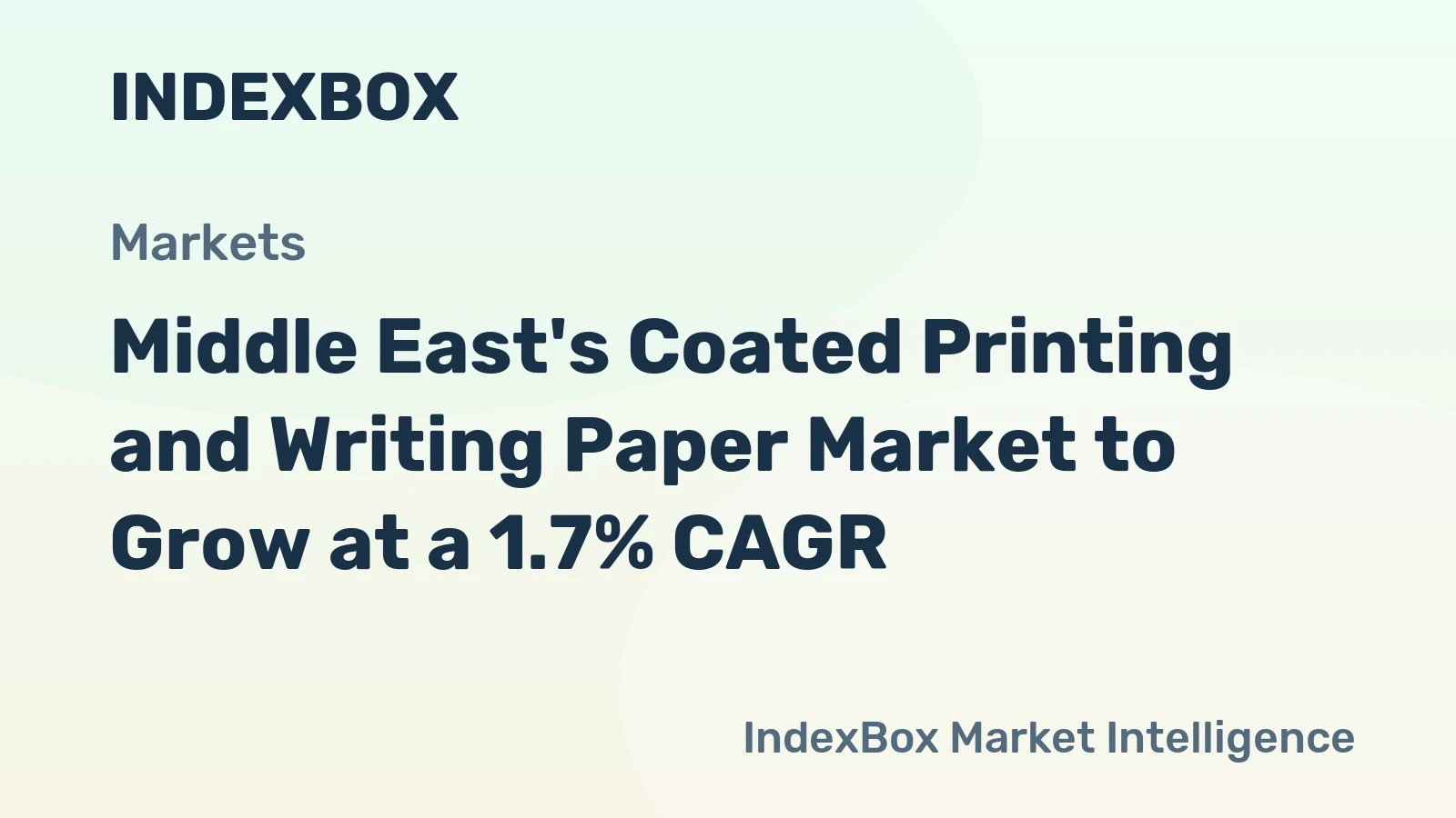 Middle East's Coated Printing and Writing Paper Market to Grow at a 1.7% CAGR