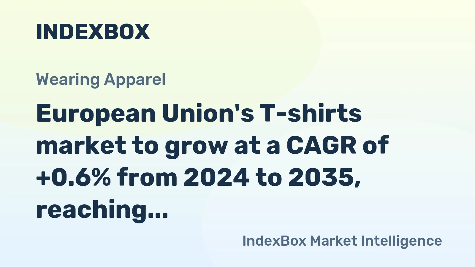European Union's T-shirts market to grow at a CAGR of +0.6% from 2024 to 2035, reaching 3B units
