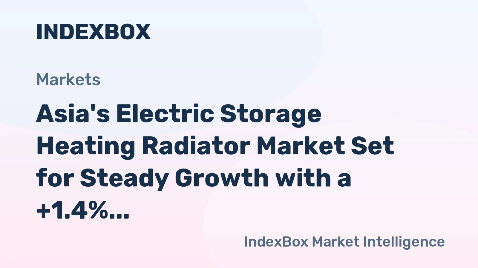 Asia's Electric Storage Heating Radiator Market Set for Steady Growth with a +1.4% Volume CAGR