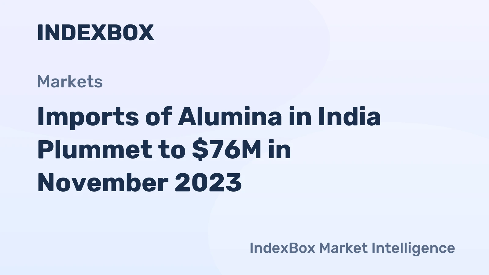 Imports of Alumina in India Plummet to $76M in November 2023