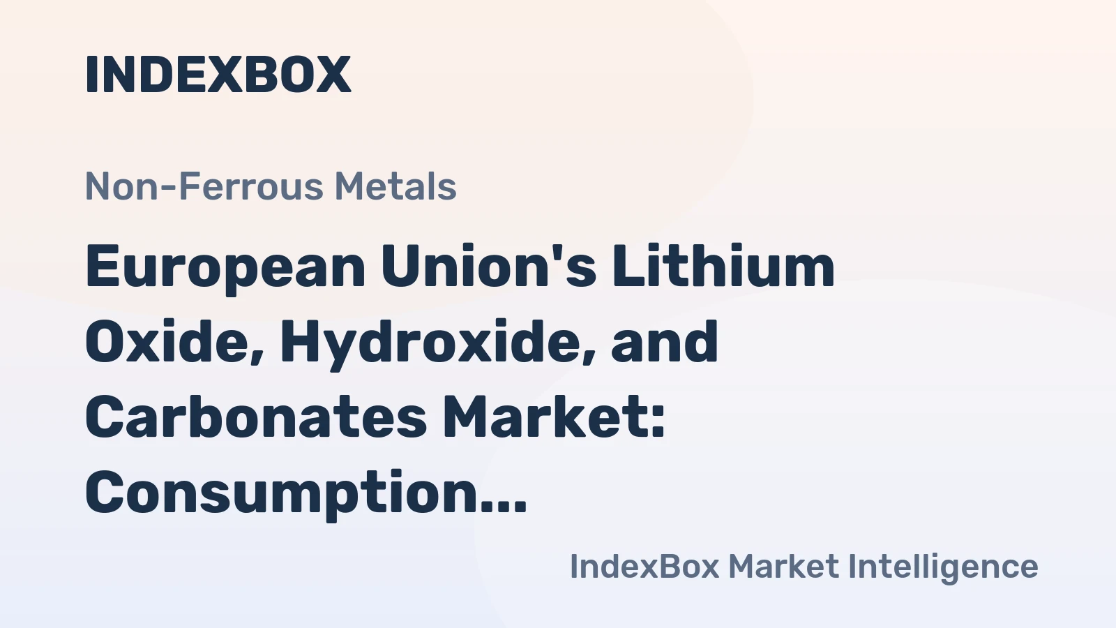 European Union's Lithium Oxide, Hydroxide, and Carbonates Market: Consumption to Rise Steadily, Expected to Reach 44K tons by 2035