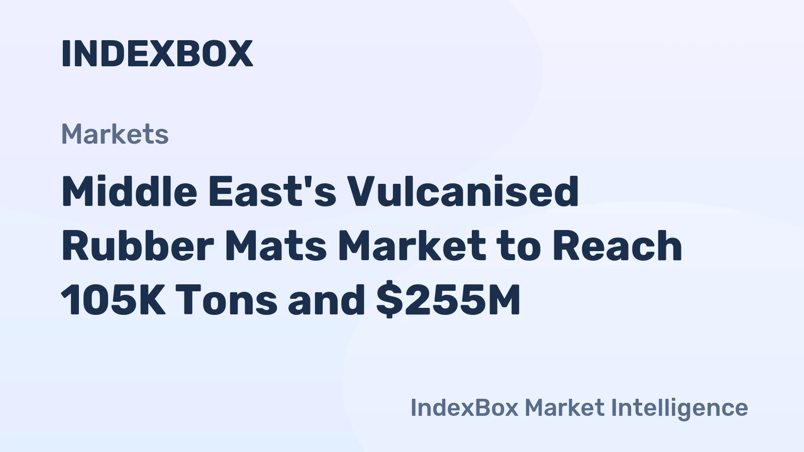 Middle East's Vulcanised Rubber Mats Market to Reach 105K Tons and $255M